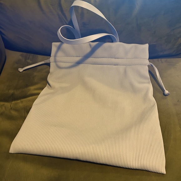 OAK + FORT | Bags | Oak Fort Faux Leather Ribbed Light Blue Tote Bag ...